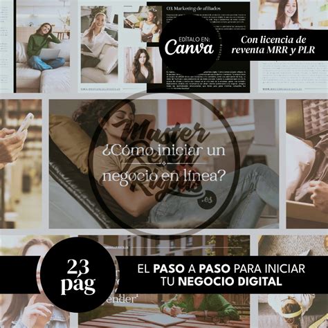 Cómo iniciar tu Negocio Digital eBook WorkBook con MRR y PLR
