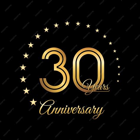 황금색 필기 스타일 라인 아트 로고 벡터 템플릿을 사용한 30주년 기념 로고 디자인 프리미엄 벡터