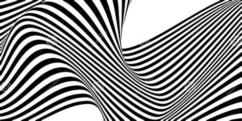 Dynamic Black And White Wavy Lines Create An Abstract Visual Pattern Stock Vector Illustration