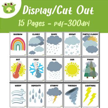 Weather Cut Outs Sorting Worksheets Display Bulletin Board 15 Pages