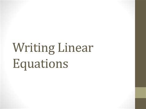 22 Linear Equations Ppt Download