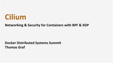Cilium Bpf And Xdp For Containers Pdf Computer Networking Computing