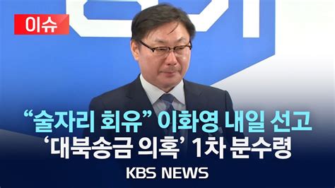 [이슈] 검찰이 술자리 회유 주장한 이화영 전 경기도 평화부지사 내일 1심 선고 대북 송금 의혹 1차 분수령 2024년