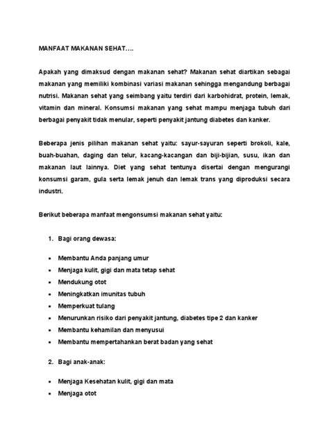 Manfaat Makanan Sehat Pdf