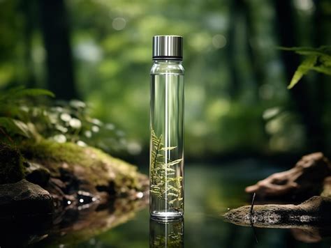 Premium Photo Elegant Glass Water Bottle Eco Friendly Isolated On