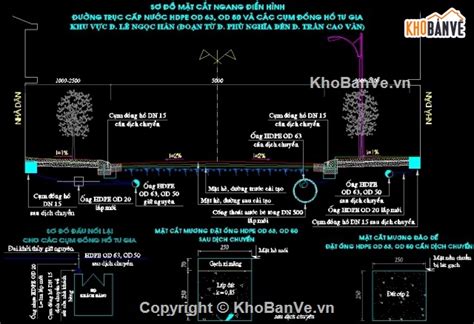File cad bản vẽ cấp thoát nước sạch cho khu dân cư khu đô thị