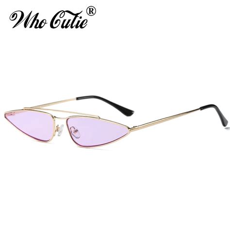 Who Cutie 90s Slim Sharp Cat Eye Retro Sunglasses Women Brand Designer