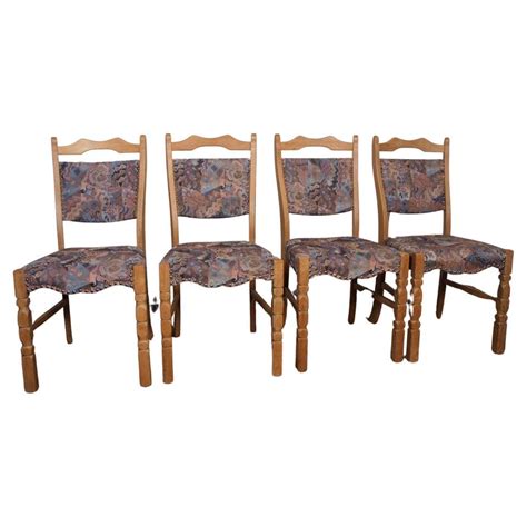 Set Of 2 Danish Henning Kjærnulf Style Lounge Chairs Of Solid Oak 1970s