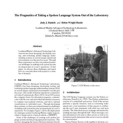 The Pragmatics Of Taking A Spoken Language System Out Of The Laboratory