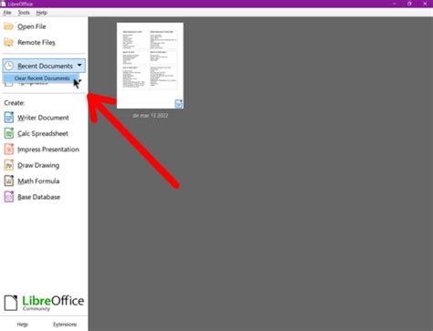 Clear Recent Documents OpenOffice LibreOffice Daves Computer Tips