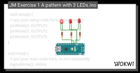 Jm Exercise A Pattern With Leds Ino Wokwi Esp Stm Arduino