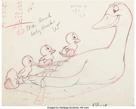 The Ugly Duckling Ducklings And Mother Animation Drawing Walt Lot 19006 Heritage Auctions