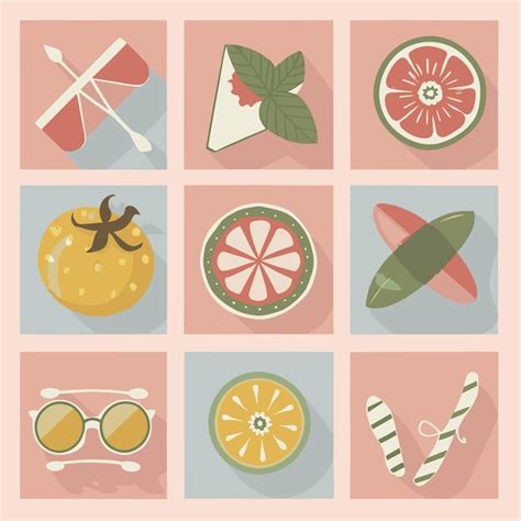 Premium Vector Summer Elements Doodle Vector