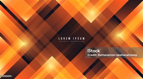 Abstract Orange Gradient Geometric Shape On Black Background With