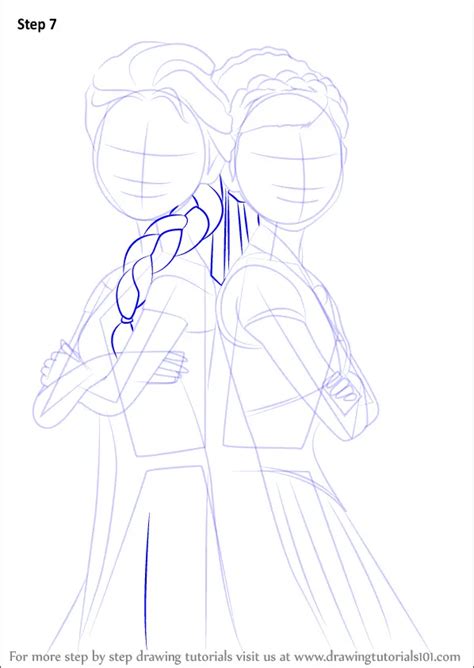 How To Draw Elsa And Anna From Frozen Fever Frozen Fever Step By Step