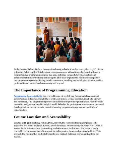 Programming Course In Rohini Delhi Ncr Pdf