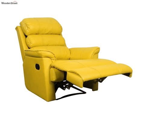 Buy Cozy Leatherette 1 Seater Manual Recliner Sofa Yellow At 32 OFF