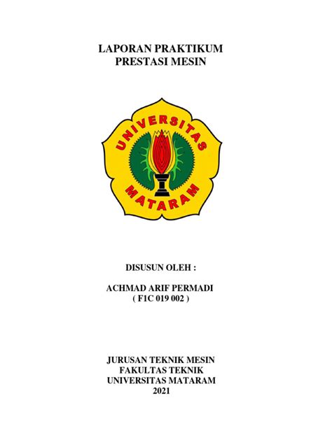Laporan Praktikum Prestasi Mesin Achmad Arif Permadi F1c019002 Pdf