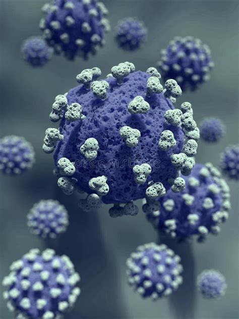 Virus Cells Invading Host Organism Causing Disease Under Microscope