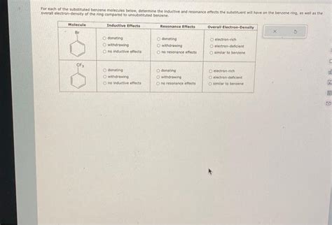 Solved For Esch Of The Substituted Benzene Molecules Below