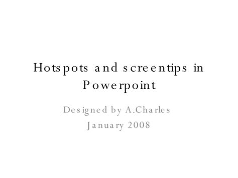 Hotspots And Screentips In Powerpoint Ppt