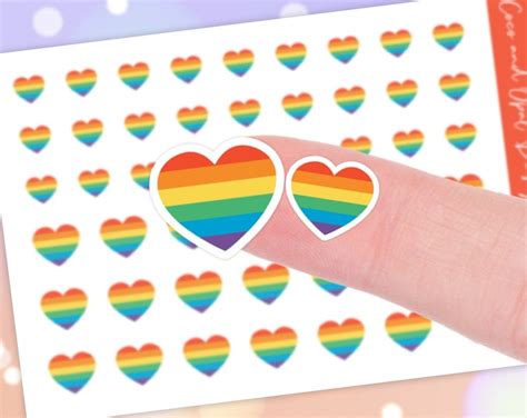 Rainbow Peace Sign Pride Planner Stickers In Small And Large Etsy
