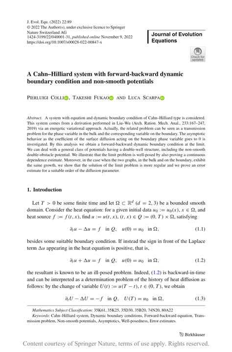 A CahnHilliard System With Forward Backward Dynamic Boundary Condition