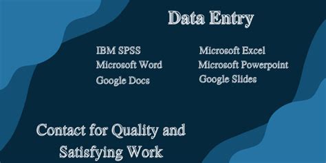 Data Entry For Spss And Excel With Ms Word Powerpoint Google Docs
