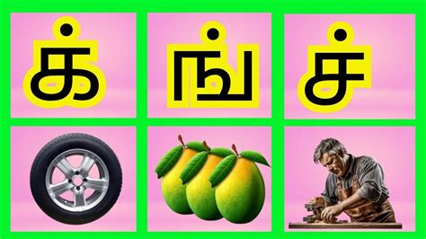 க் ங் ச் வரிசையில் தமிழ் சொற்கள் மெய் எழுத்துக்கள் 18 தமிழ் எழுத்துகள் Tamil Alphabets For