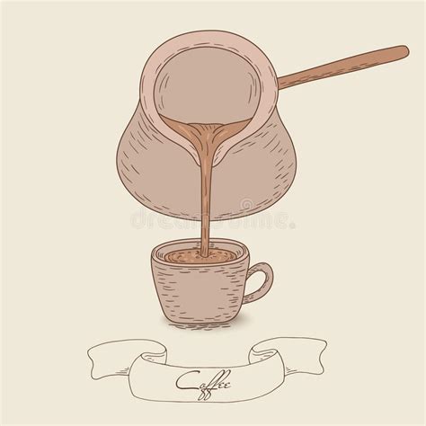 Hand Gezeichnete Skizzen Kaffeetasse Und Vektor Illustration Vektor