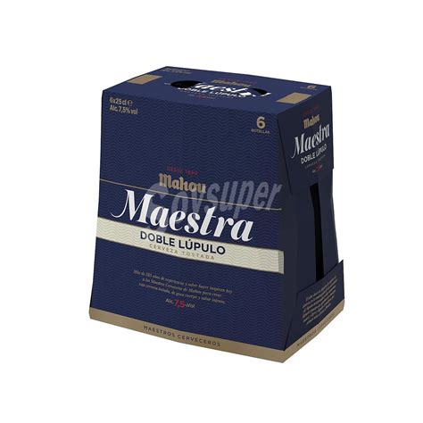 Mahou Cerveza tostada Maestra doble lúpulo Pack 6 botellas 25 cl