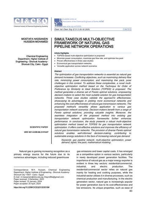 Pdf Simultaneous Multi Objective Framework Of Natural Gas Pipeline