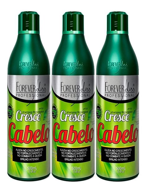 Kit 03 Shampoo Cresce Cabelo Forever Liss 500ml Mercado Livre