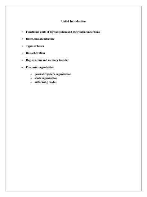 Coa Unit 1 Pdf Computer Data Storage Central Processing Unit