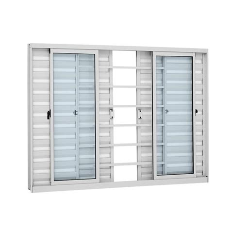 Janela Veneziana de Correr Grade Horizontal Alumínio 6 Folhas