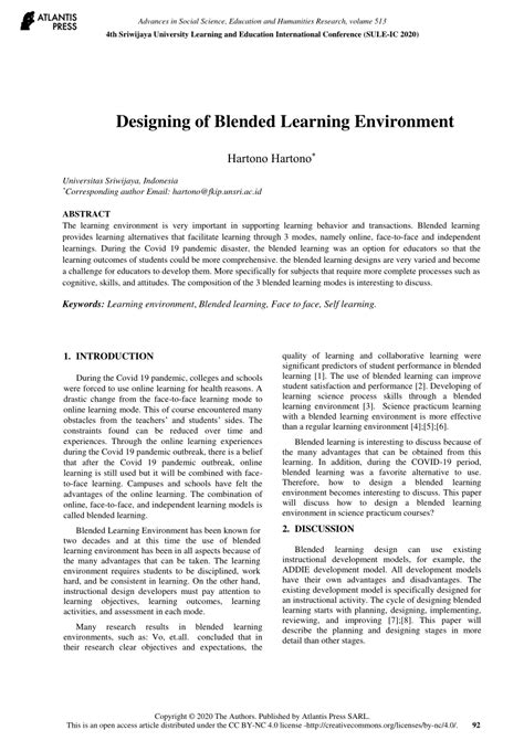 Pdf Designing Of Blended Learning Environment