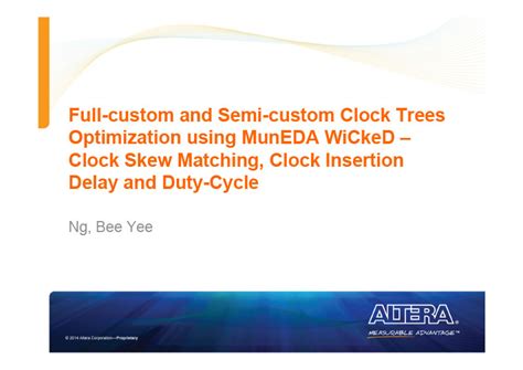 Mugm 2014 Altera Full Custom And Semi Custom Clock Trees