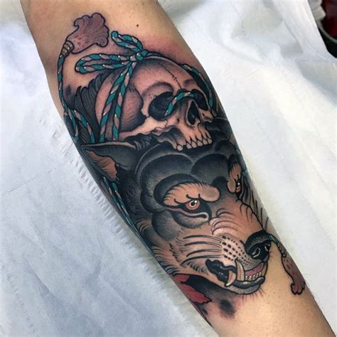 40 Neo Traditional Wolf Tattoo Ideas For Men Wild Designs