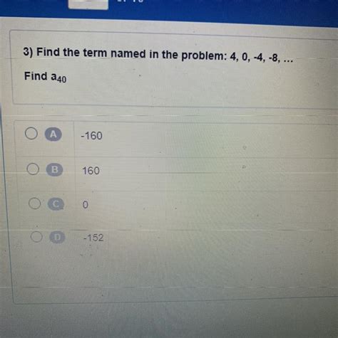 find the term named in the problem 4 0 4 3 find a40
