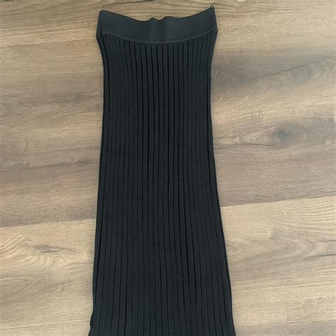 Scanlan Theodore Pleated Rib Skirt Tinsel Black Depop