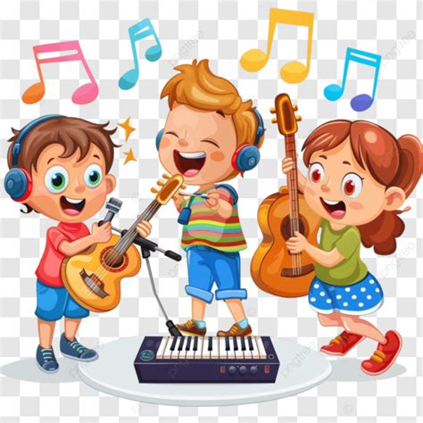 어린이 음악의 그림 음악을 통해 자신감 키우기 바다 밑 음악의 세계 만화 어린이 악기 연주 Png 일러스트 및 이미지 에 대한 무료 다운로드 Pngtree