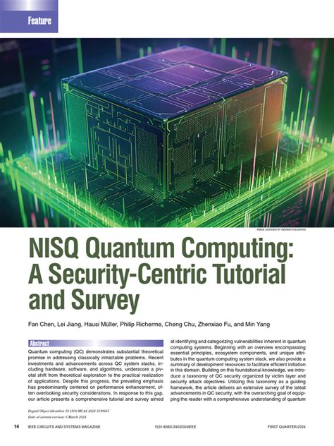 Nisqquantumcomputingasecurity Centrictutorialandsurveyfeature