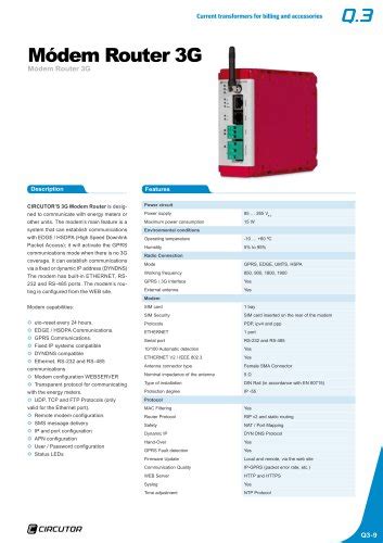 módem router 3g circutor pdf catalogs technical documentation