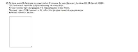 Solved Write An Assembly Language Program Which Will Chegg