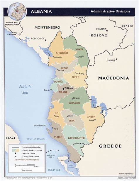 Mappa Di Albania Regione Europa Mappa Regione Citta