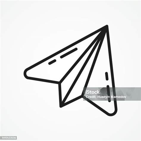 종이 비행기 선 아이콘입니다 비행기 개요 아이콘입니다 공예에 대한 스톡 벡터 아트 및 기타 이미지 공예 날기 디자인 Istock