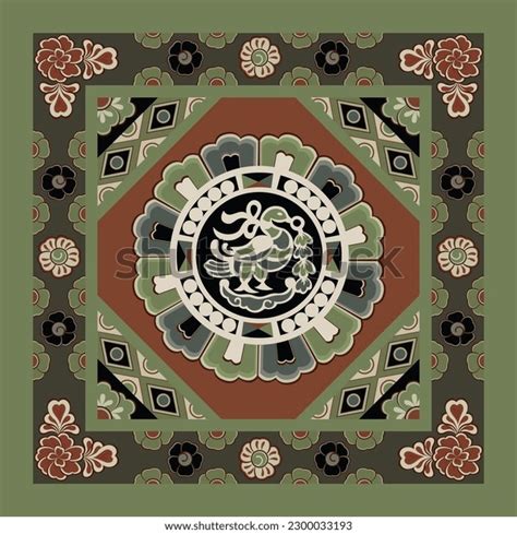 Roof Patterns Caves Dunhuang Mogao Grottoes Stock Vector Royalty Free