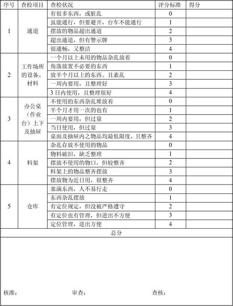 5s查检表word文档在线阅读与下载无忧文档