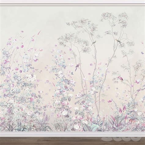 3d модели Стены обои Affresco French Garden Af955 Картины в стиле абстрактного