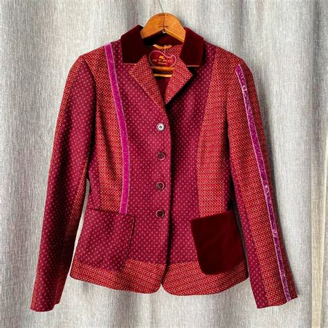 Etro Milano Womens Vintage Wool Blazer Retro 70s Flar Gem